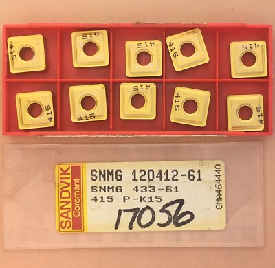 10pc SANDVIK SNMG 120412-61 SNMG 433-61 Carbide Inserts 415🎯Machinist | eBay