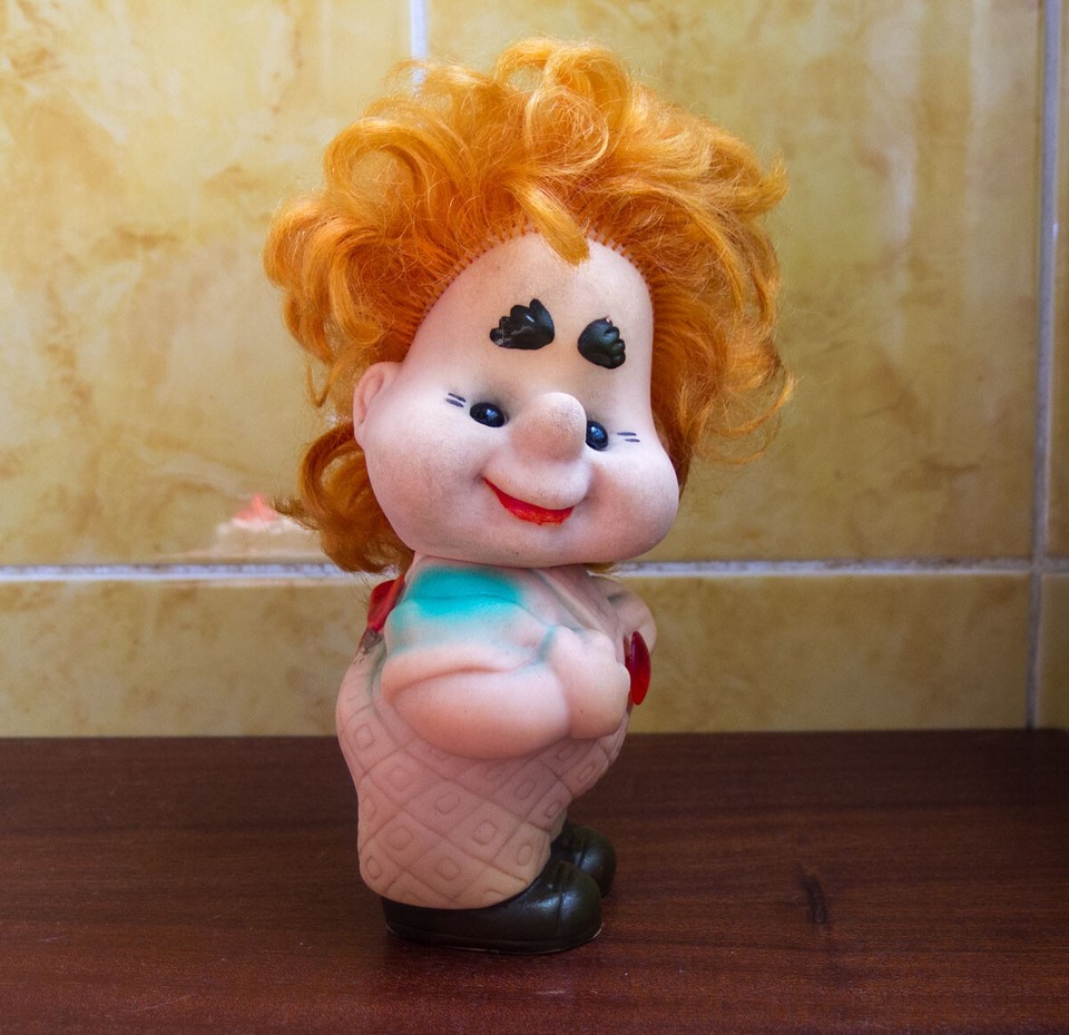 80's KARLSSON Rubber Squeeze cartoon character toy doll Russian USSR ...