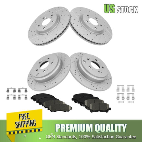 Front and Rear Brake Rotors & Ceramic Pads for 2009 2010 2011 - 2015 ...