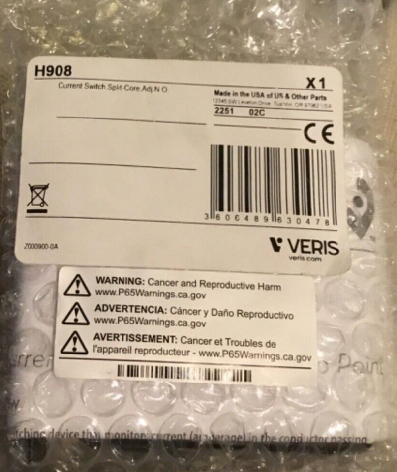 Veris H908 (Split Core, Adjustable Trip, Current Switch) | eBay