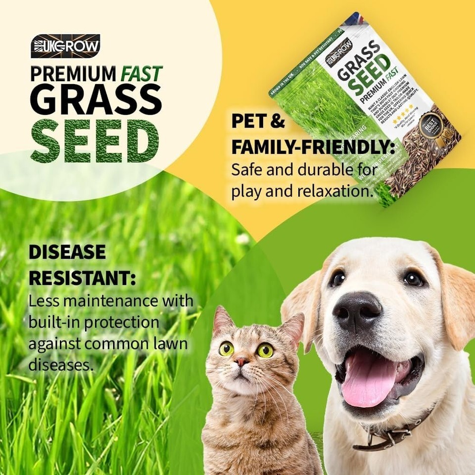 Supreme Grass Seed Range - Fast Growing Hard Wearing Formula - 3 Litre ...