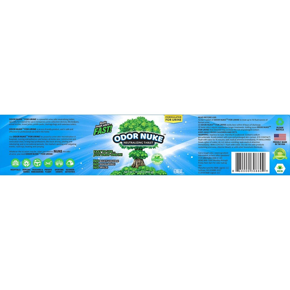ODOR NUKE Tablets: Professional Human Urine Smell Remover Odor ...