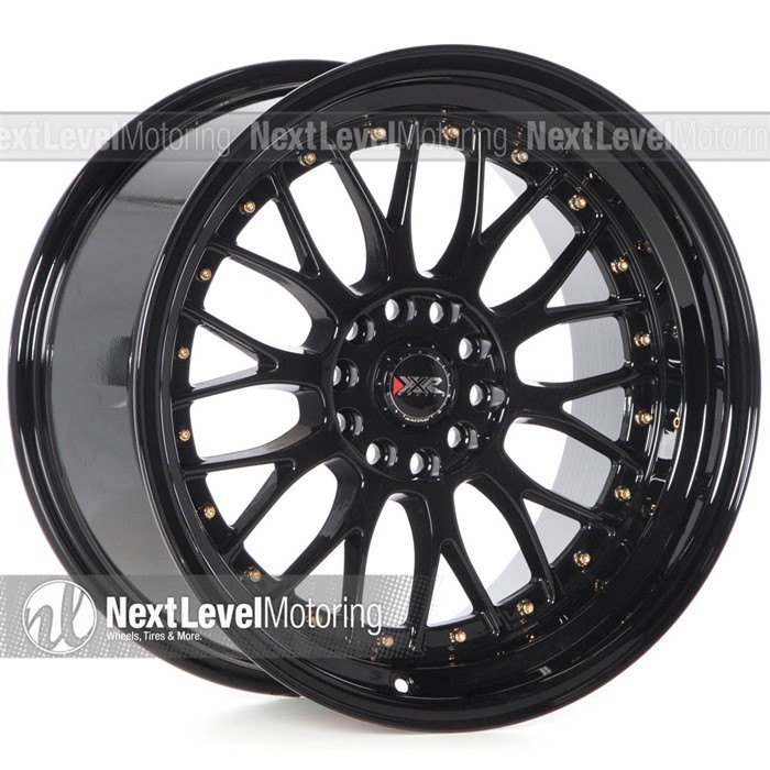 Xxr 521 18x10 Ouro XXR Mustang 521 Black With Gold Rivets Wheel;