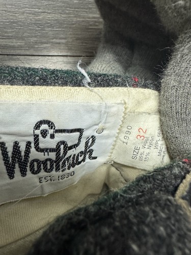 Vtg WOOLRICH 1990 WOOL PLAID MALONE PANTS SIZE 32x33 Dark Gray W/red Pinstripes | eBay