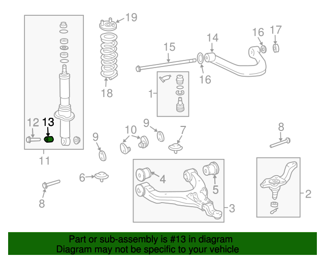 GENUINE OEM TOYOTA 4RUNNER TACOMA FRONT SHOCK ABSORBER BUSHING 90389 ...