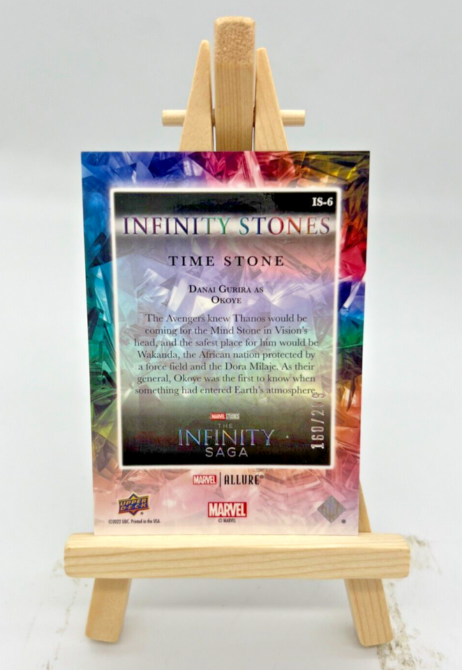 2022 UD Marvel Allure Infinity Stones Time Stone Danai Gurira Okoye ...