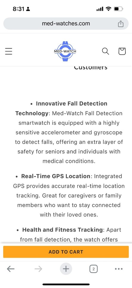 MEDICAL ALERT Watch: MED-WATCH with Fall Detection and GPS Location. | eBay