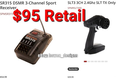 Spektrum SLT3 Radio RC Transmitter 3 Channel Remote 2.4GHz SR315 ...