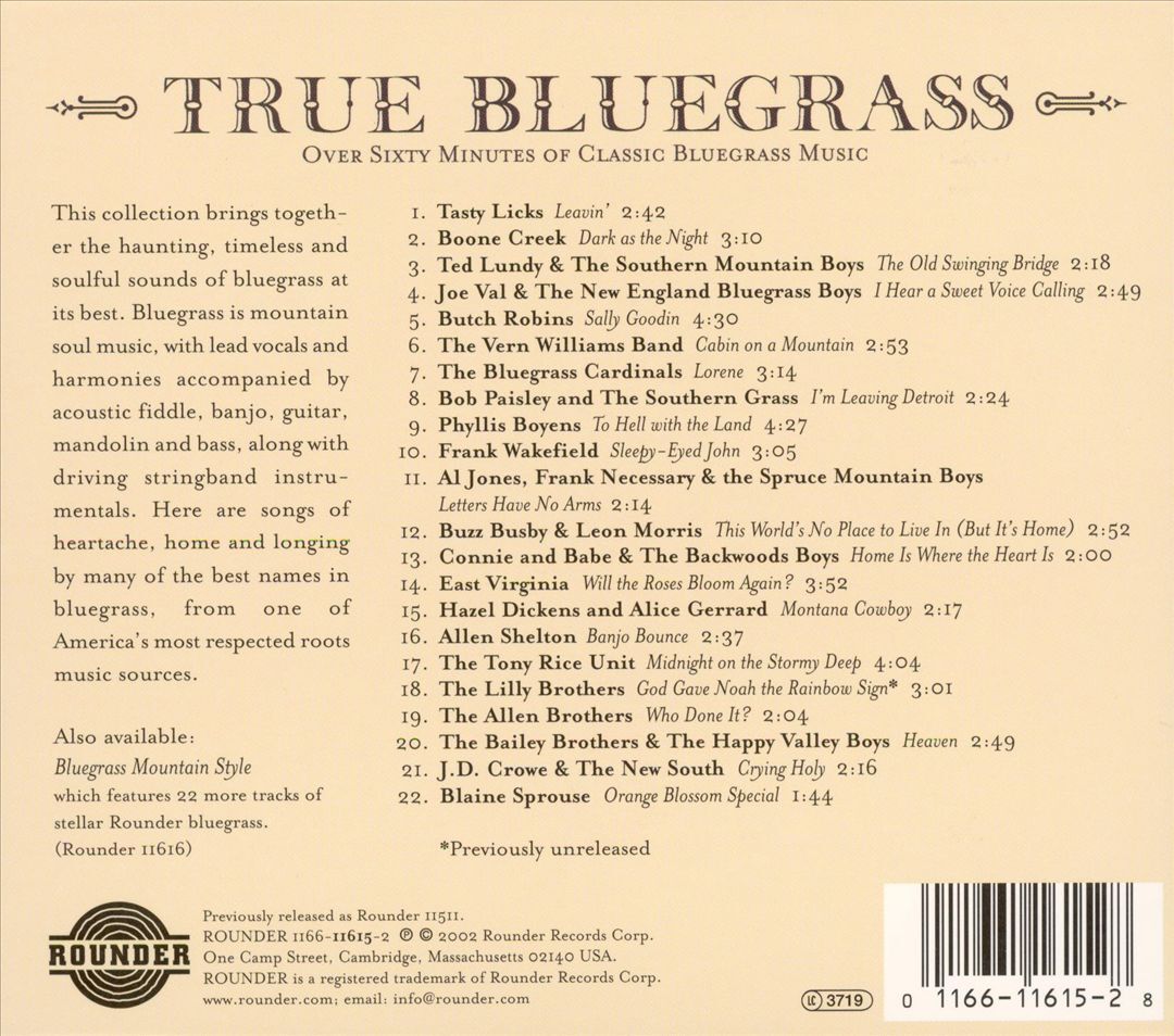 VARIOUS ARTISTS - TRUE BLUEGRASS NEW CD 11661161528| eBay