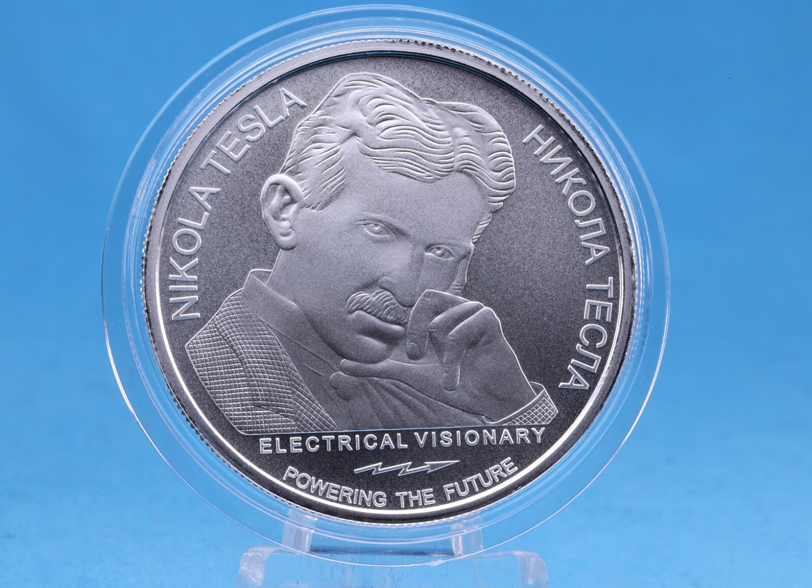 Nikola Tesla 2024 Teleforce 1 Oz Silber 9999 Serbien 100 Dinar ST / BU ...