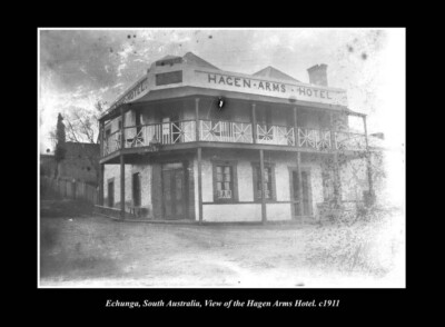 OLD LARGE HISTORIC PHOTO ECHUNGA SOUTH AUSTRALIA THE HAGEN ARMS HOTEL ...