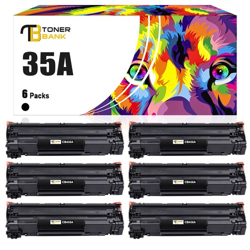 6 Pack CB435A Black Laser Toner Cartridge for HP LaserJet 35A P1002 ...