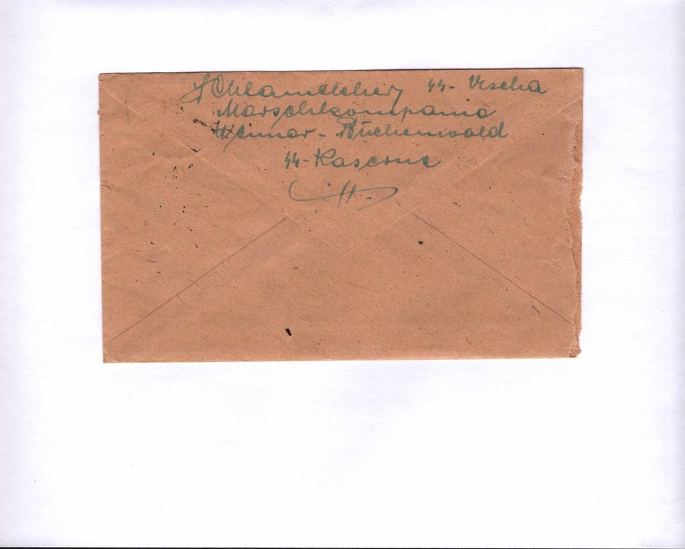 SS-Brief 16.8.43 Weimar SS-Uscha Marschkompanie Weimar-Buchenwald SS ...