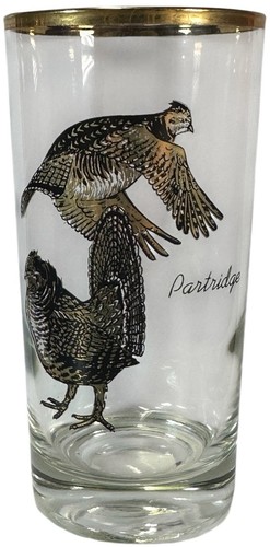 Beautiful Richard Bishop “Partridge” Vintage Gold Rimmed Highball ...