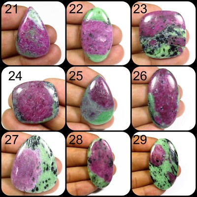 Natural Ruby Zoisite Cabochon 28-43mm Zoisite Mix Shape Loose Gemstone ...