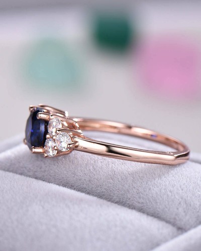 3ct Lab-Created Sapphire Engagement Ring 14k Rose Gold Plated ...