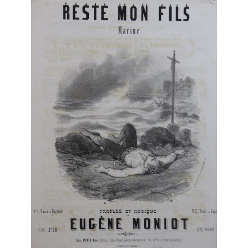 MONIOT Eugène Reste mon fils Chant Piano XIXe siècle | eBay