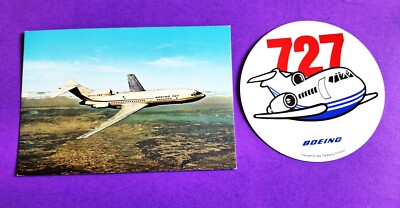 Boeing 1st 727-100 Postcard Inflight Boeing Colors plus a Boeing 727 ...