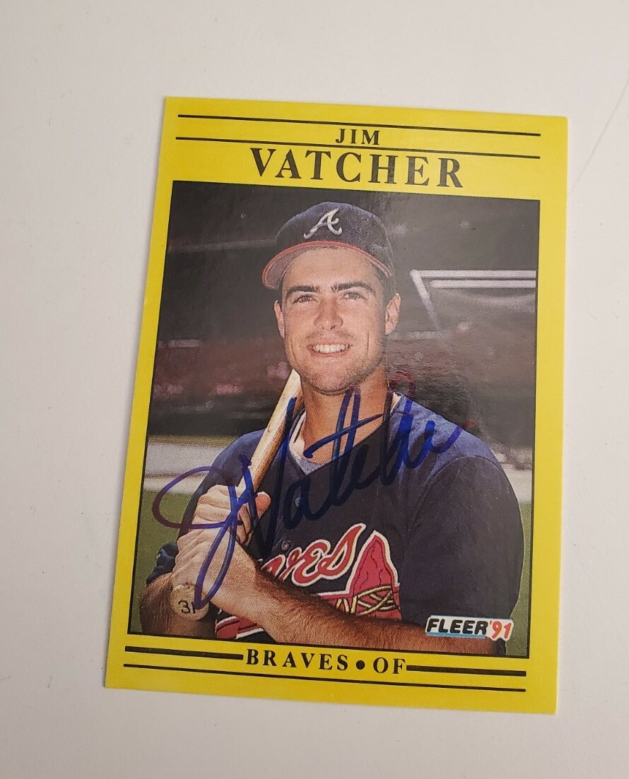 Atlanta Braves Jim Vatcher 1991 Fleer Baseball AUTOGRAPH Card #708 NO ...