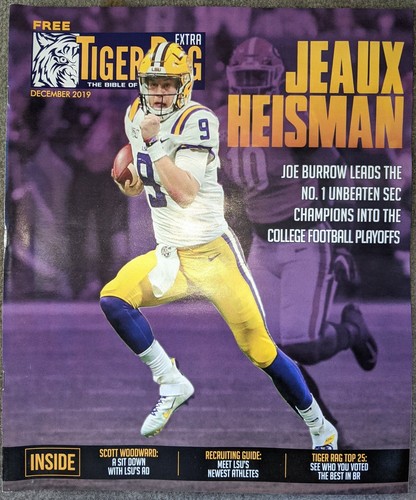 JOE BURROW Heisman Trophy LSU Tigers Tiger Rag Magazine National Champs ...