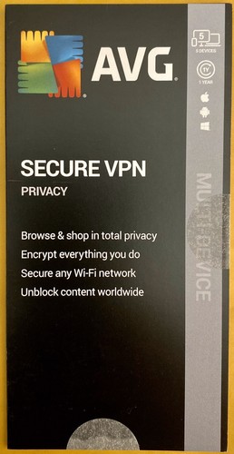 AVG Secure VPN 2020 5 Devices 1 Year Key Card and for sale online | eBay