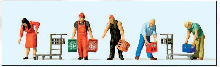 Preiser 10656 Ho Scale At The Supermarket - Beverages Department 5 Pcs ...