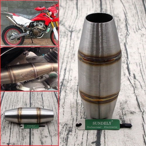 Universal Motorcycle Exhaust Pipe Muffler Expansion Chamber Stainless ...
