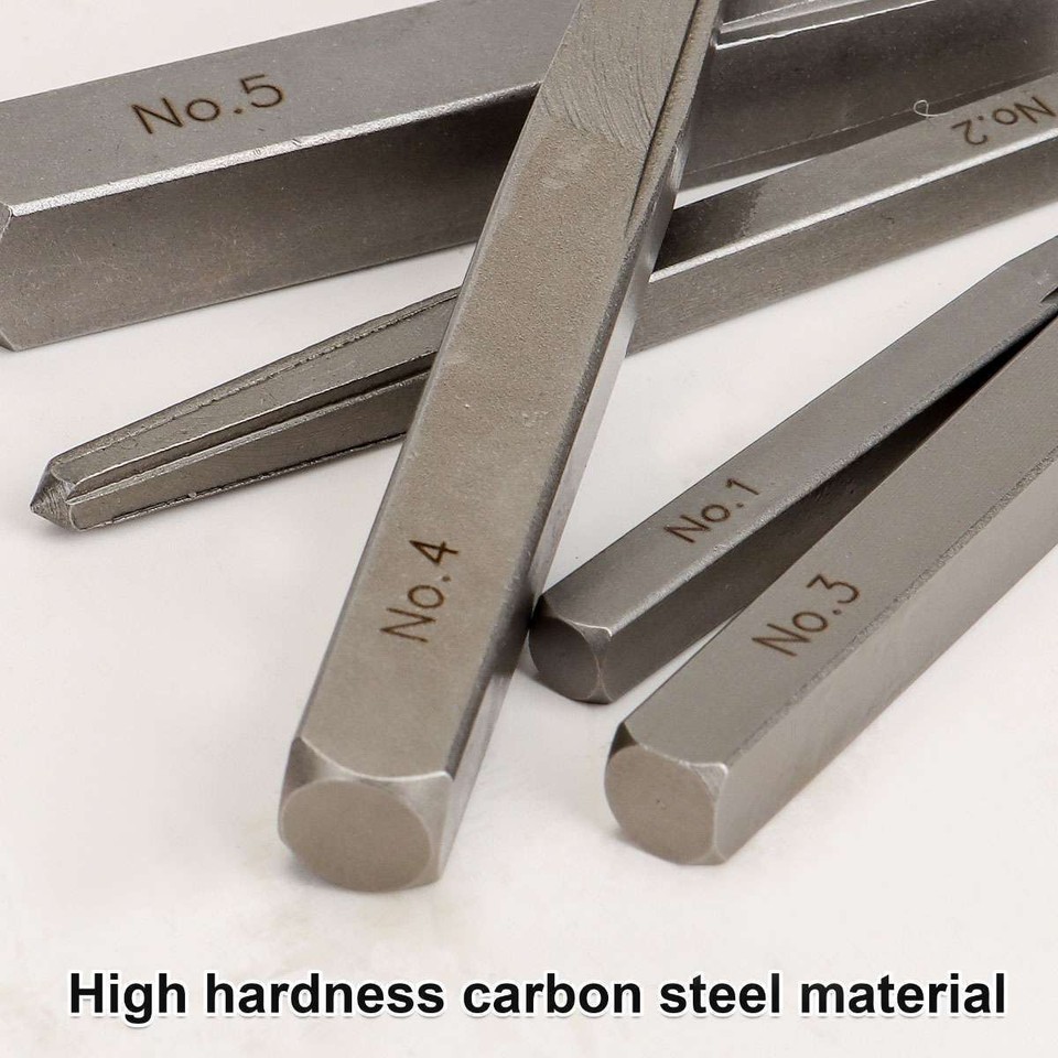 5 Pcs/ Set Straight Fluted Screw Extractor Drill Square Easy Out ...