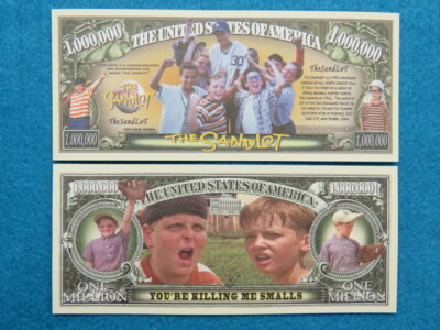 10 Bills: The SANDLOT ~ 1993 Kids Comedy Film ~ $1,000,000 One Million ...