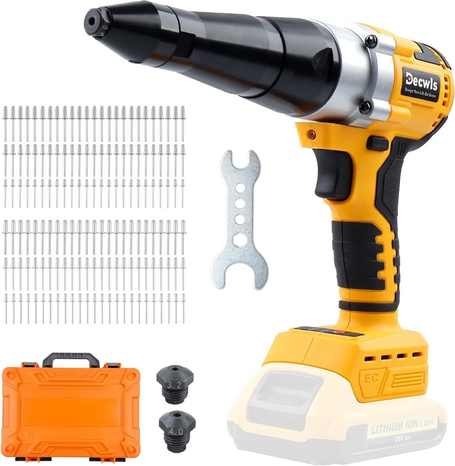 Cordless Rivet Gun Electric Compatible with Dewalt 20V Max Battery ...