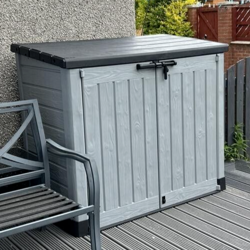 Keter Store It Out Max 1200L Outdoor Garden Storage Box & Wheelie Bin ...