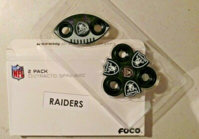NEW foco Oakland Las Vegas Raiders NFL Spinnerz Fidget Spinner 2 Way ...