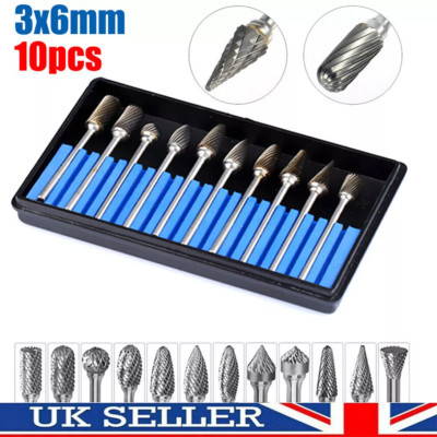 10Pcs Tungsten Steel Solid Carbide Burrs For Dremel Rotary Bit ...