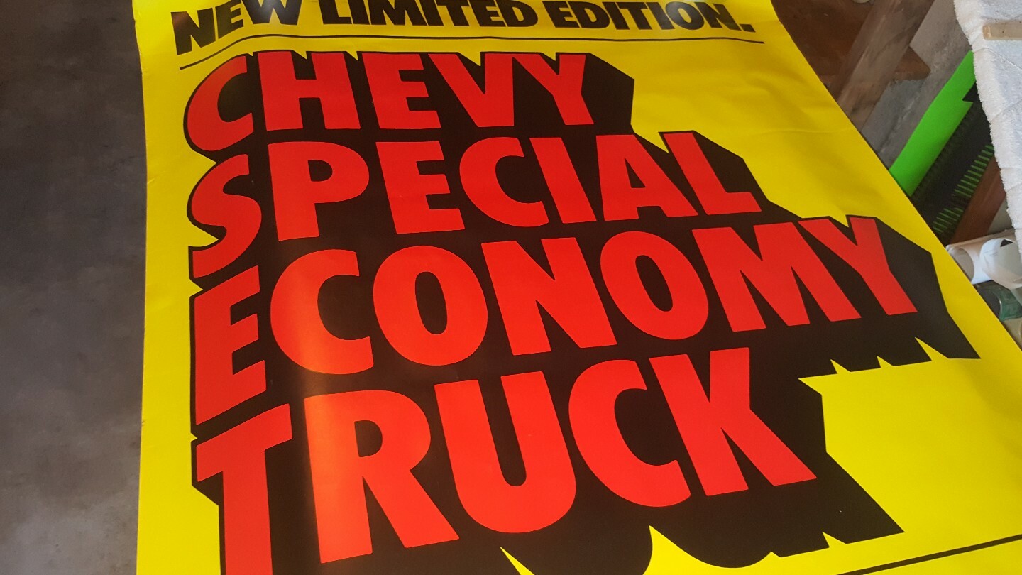 Chevy Poster MPG Economy Truck huge dealer showroom vtg 1979 lot of 2 ...