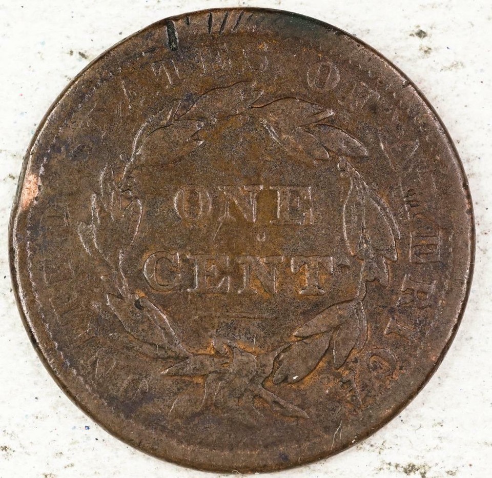 1838 LARGE CENT, CORONET HEAD N-10 (LATE DIE STATE) FINE DETAIL #1192 ...