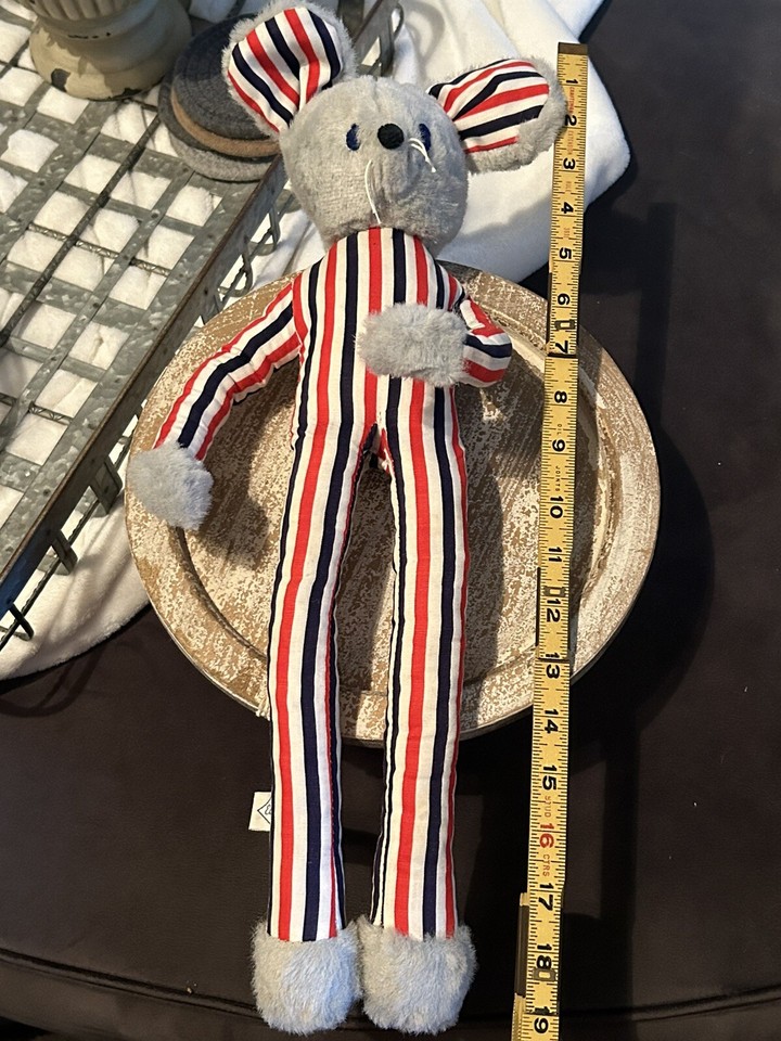VINTAGE 1940-50s, Eden Inc., N.Y. Foam Stuffed Mouse Red, White & Blue ...