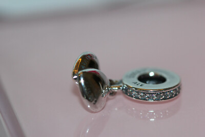 NIB 2020 PANDORA TWO TONE DOUBLE HEART 14K GOLD DANGLE charm 799162c01 ...