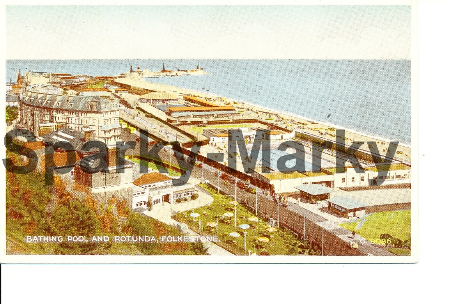 The Bathing Pool and Rotunda Folkestone Valentines Vintage Postcard X06 ...