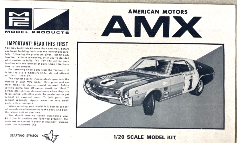 MPC 1/20 AMC AMX SUPER SIZE CUSTOMIZING COMPLETE VINTAGE ANNUAL KIT | eBay