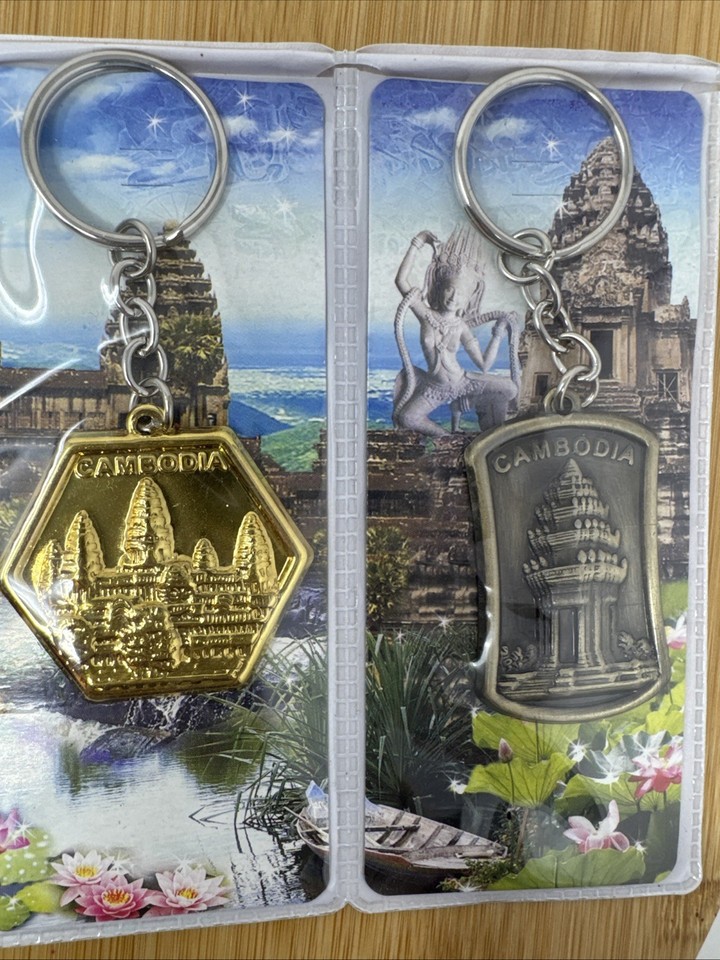 Cambodia Keychain Set - Angkor Wat, Apsara & Bayon Faces (6 Pieces ...