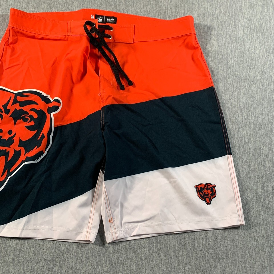 Chicago Bears Board Shorts Mens 36 Orange Navy White NFL Swim Trunks ...