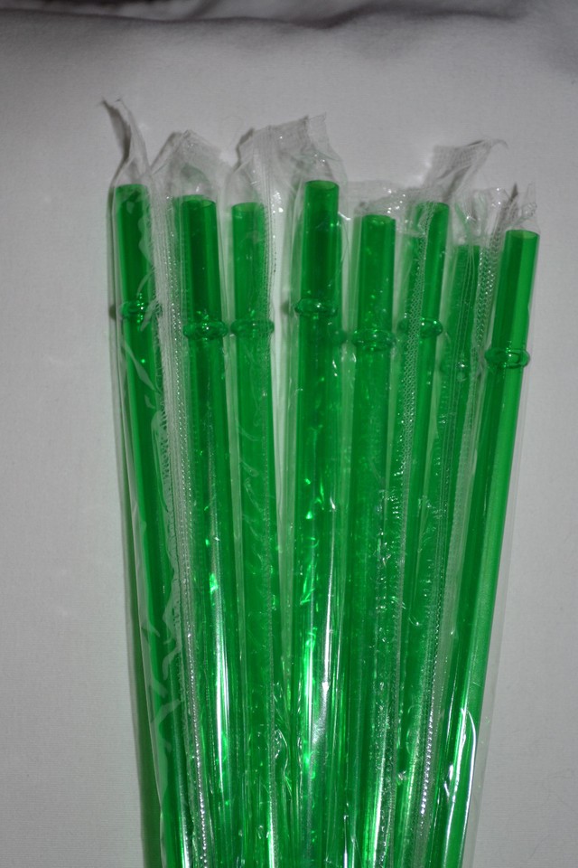 Reusable Straws Clear Solid Colors Plastic Acrylic 9” Rings Bpa Free