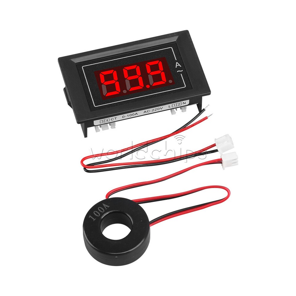 AC220V 100A Single Phase Current Meter LCD Display Ammeter With ...