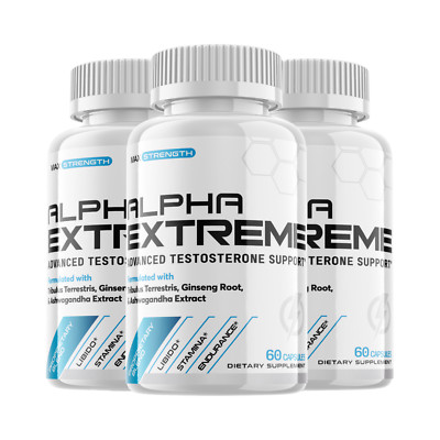 3-Pack Alpha Extreme Capsules Extra Strength Mens Supplement- 180 ...
