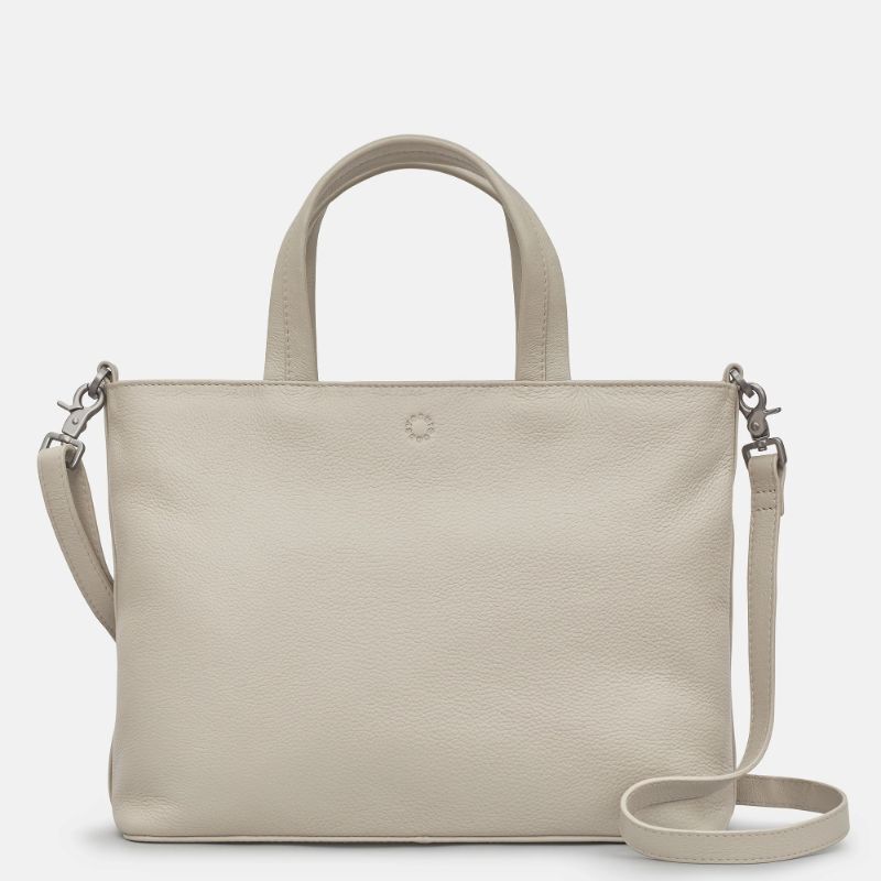 Yoshi Hampton Multiway Leather Grab Bag Warm Grey | eBay UK