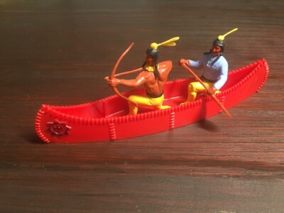 Timpo Indian Canoe - Red - Wild West - 1970's | eBay