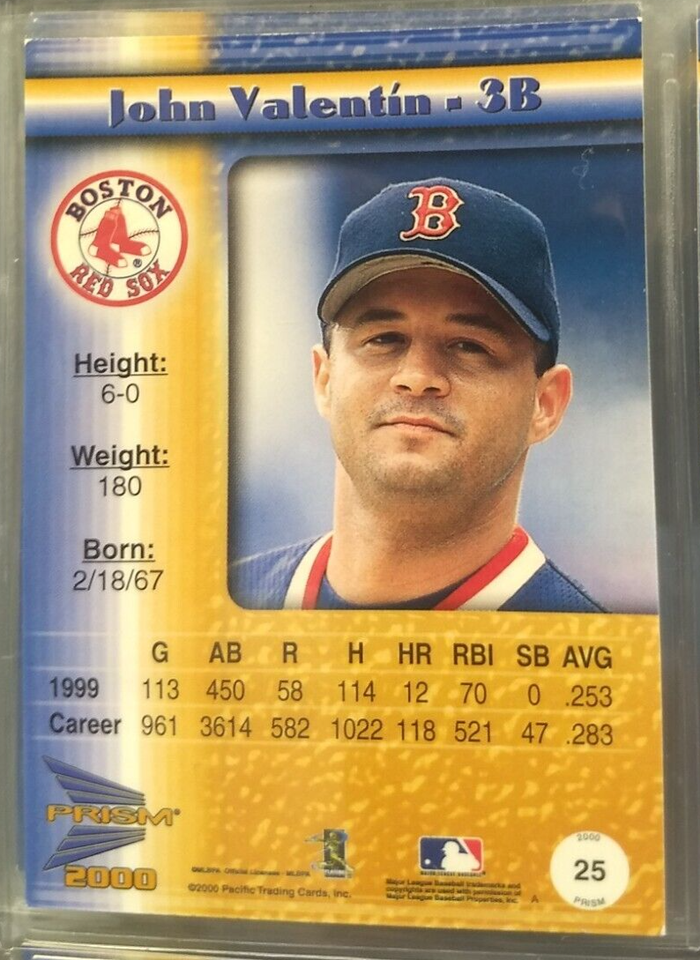 2000 Pacific Prism John Valentin (#25) Rapture Silver /916 | eBay
