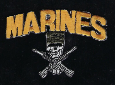 US MARINES M60 CROSS RIFLES SKULL HAT PATCH PIN UP USMC VETERAN GRUNT ...