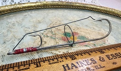 Early Vintage Fishing Lure Live Frog Minnow Harness Hook Rig Weedless ...