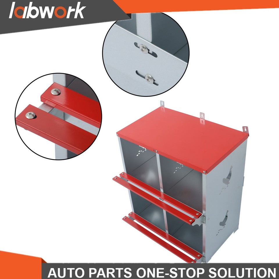 Labwork 4-Hole Nest Box Metal Poultry Nest Box Large Vented Holes ...